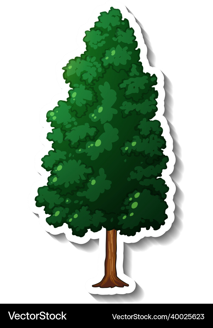 Tree sticker isolated on white background Vector Image