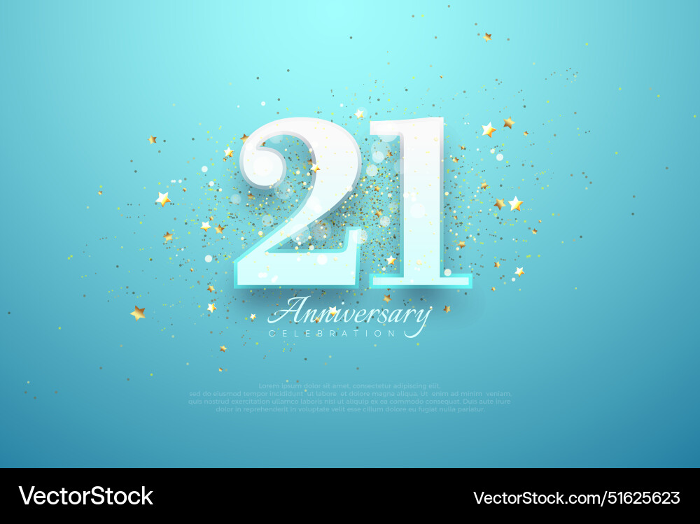 Unique number with bluish white numbers with a Vector Image
