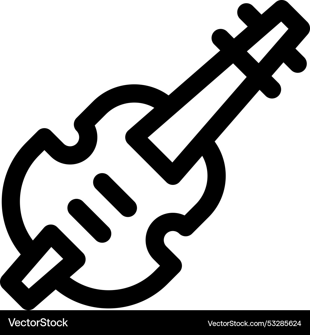 Double bass icon thin linear style design Vector Image