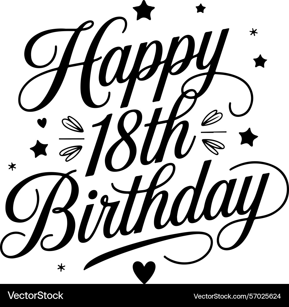 Happy 18th birthday design isolated Royalty Free Vector