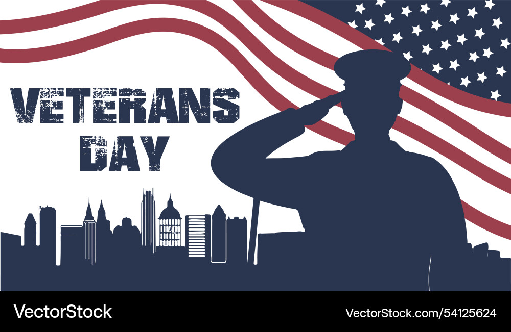 Honoring veterans day with the us flag Royalty Free Vector