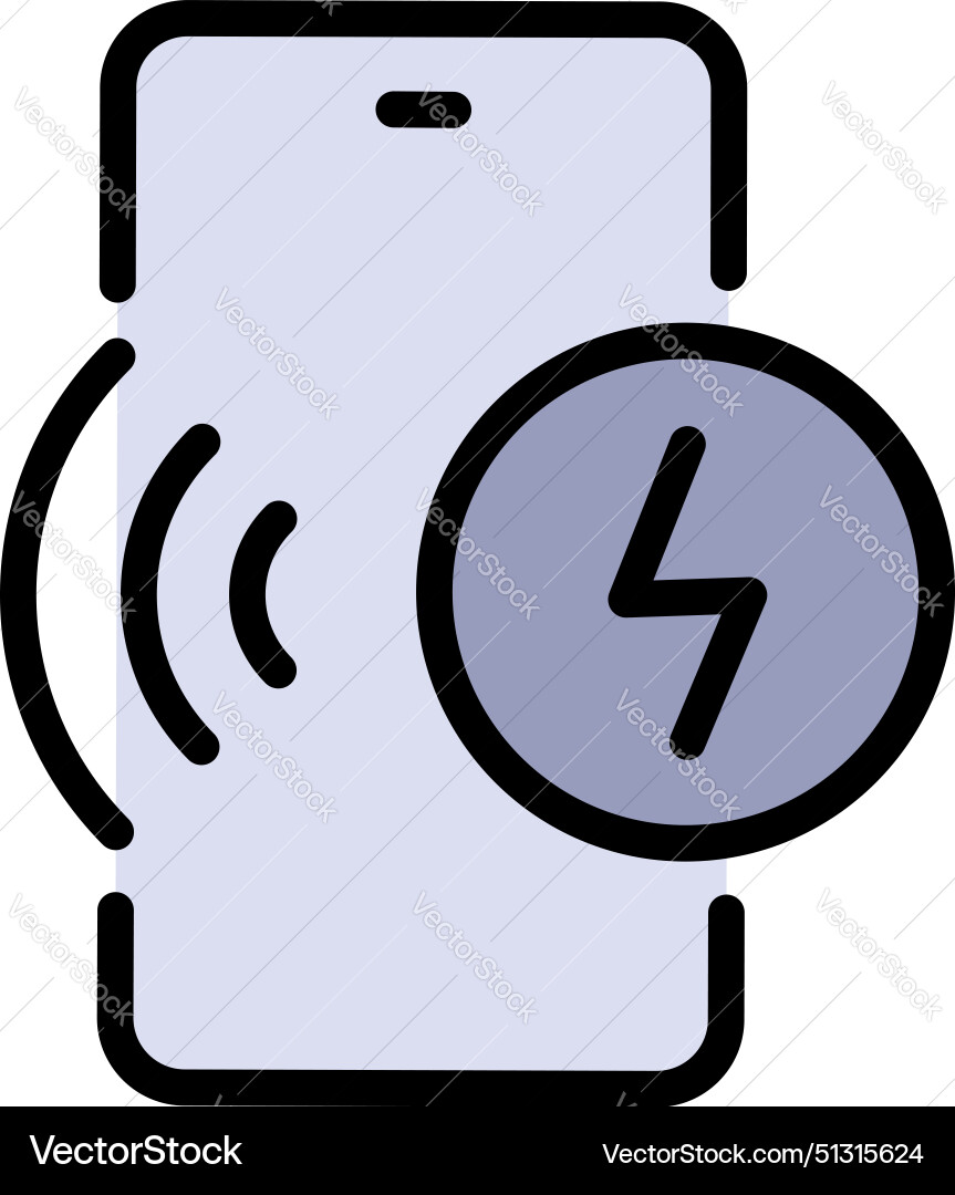Mobile accessories symbol wireless charging color Vector Image