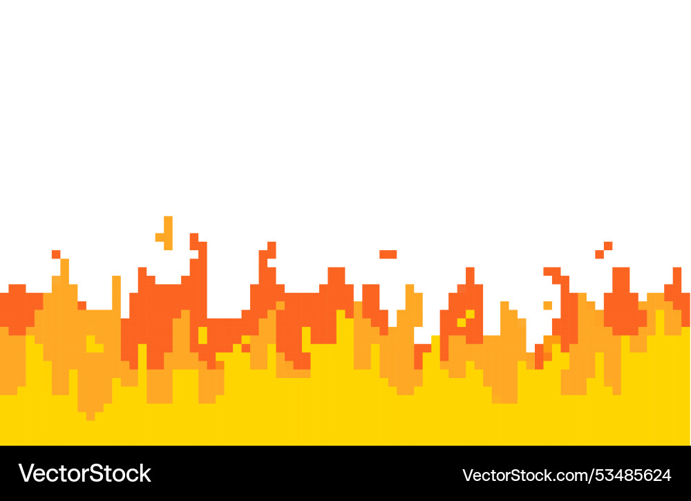 Pixelated fire simple pixel art Royalty Free Vector Image