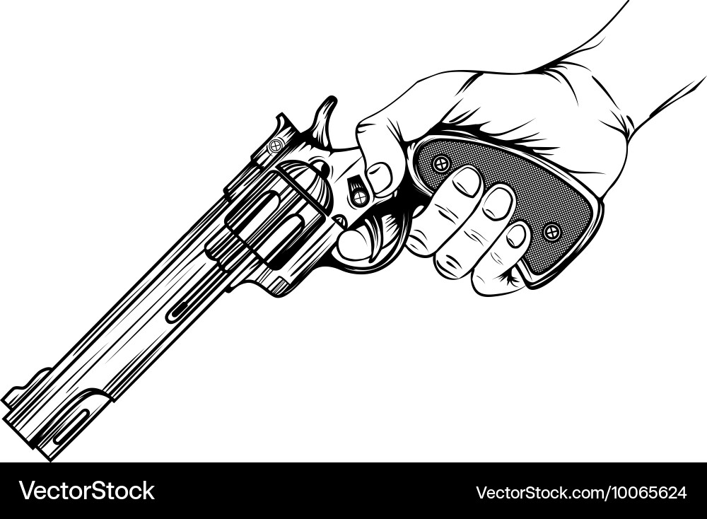 Revolver in hand Royalty Free Vector Image - VectorStock