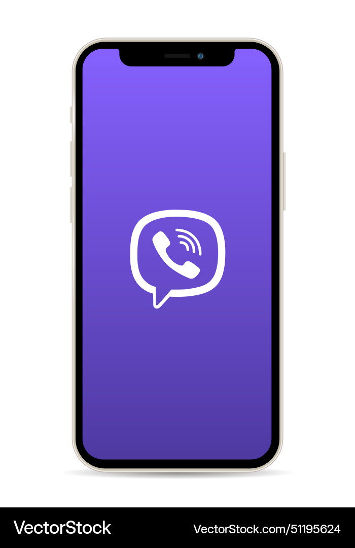 Smart phone with viber app logo on its screen Vector Image