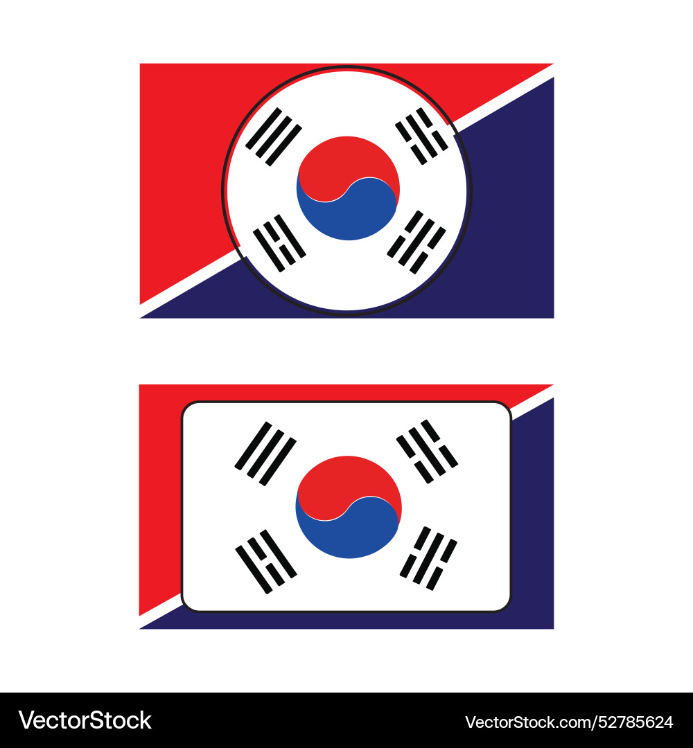 South korean flag icon Royalty Free Vector Image