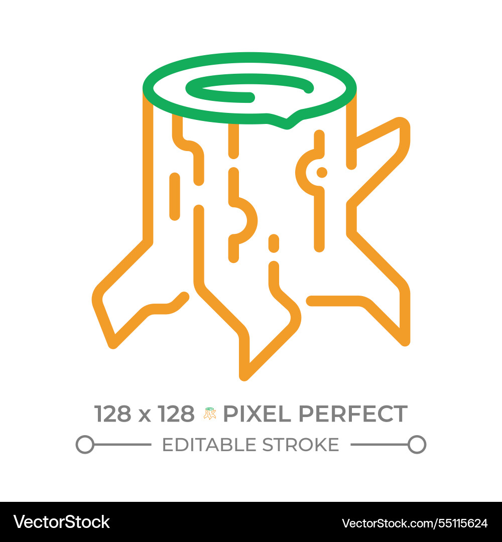 Stump two color line icon Royalty Free Vector Image