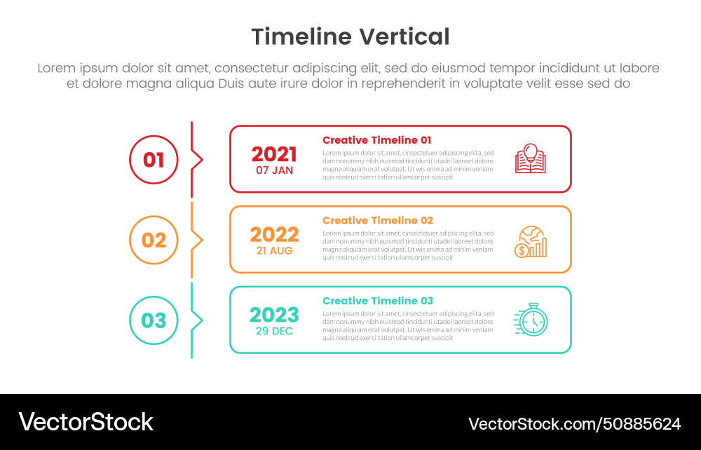 Vertical timeline milestone infographic template Vector Image