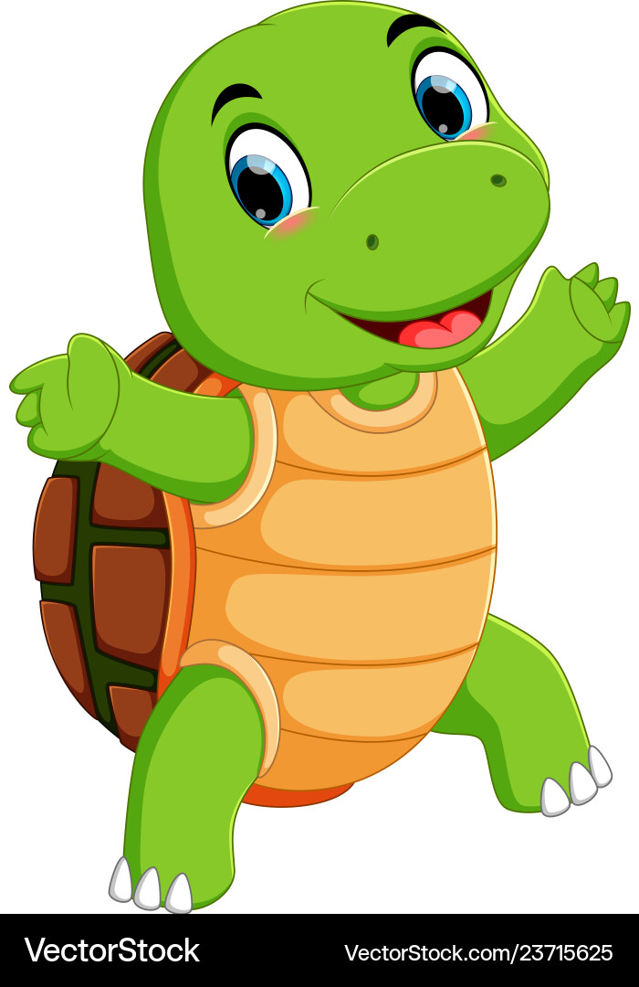 A cute turtle character cartoon Royalty Free Vector Image