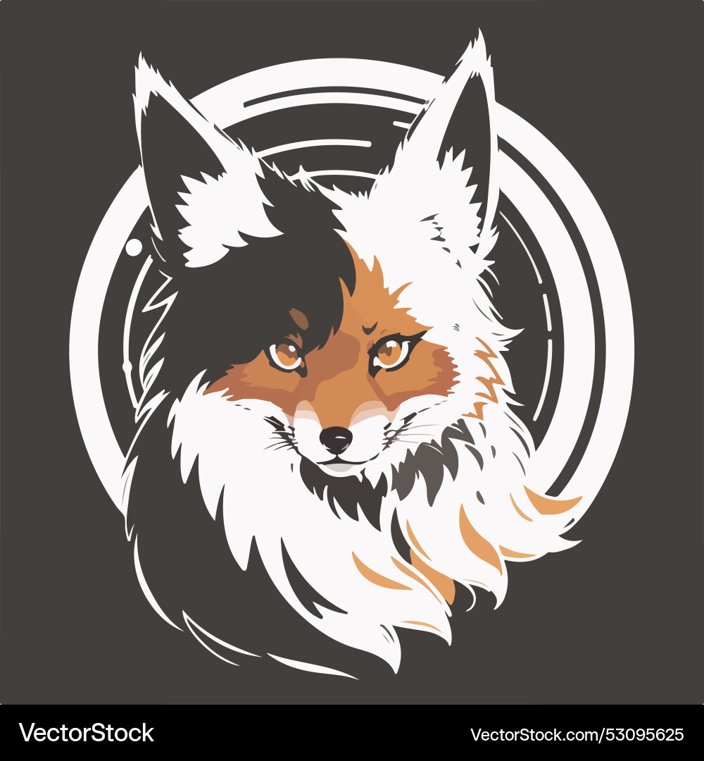 Beautiful fox in simple style Royalty Free Vector Image