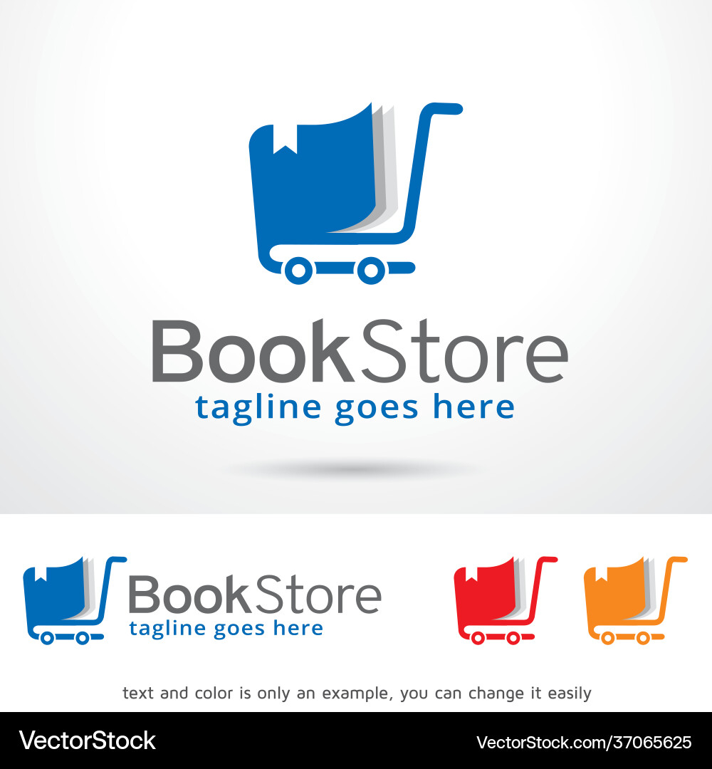 Book store logo template Royalty Free Vector Image
