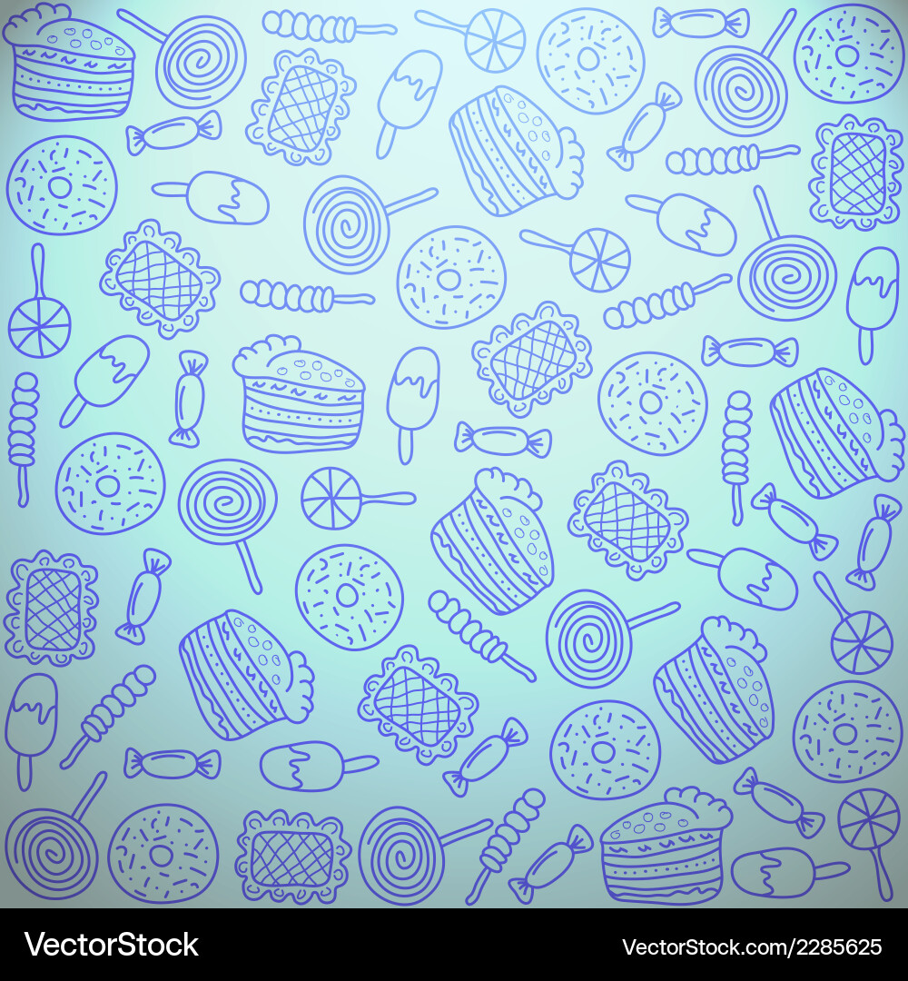 Colorful backdrop with sweets Royalty Free Vector Image