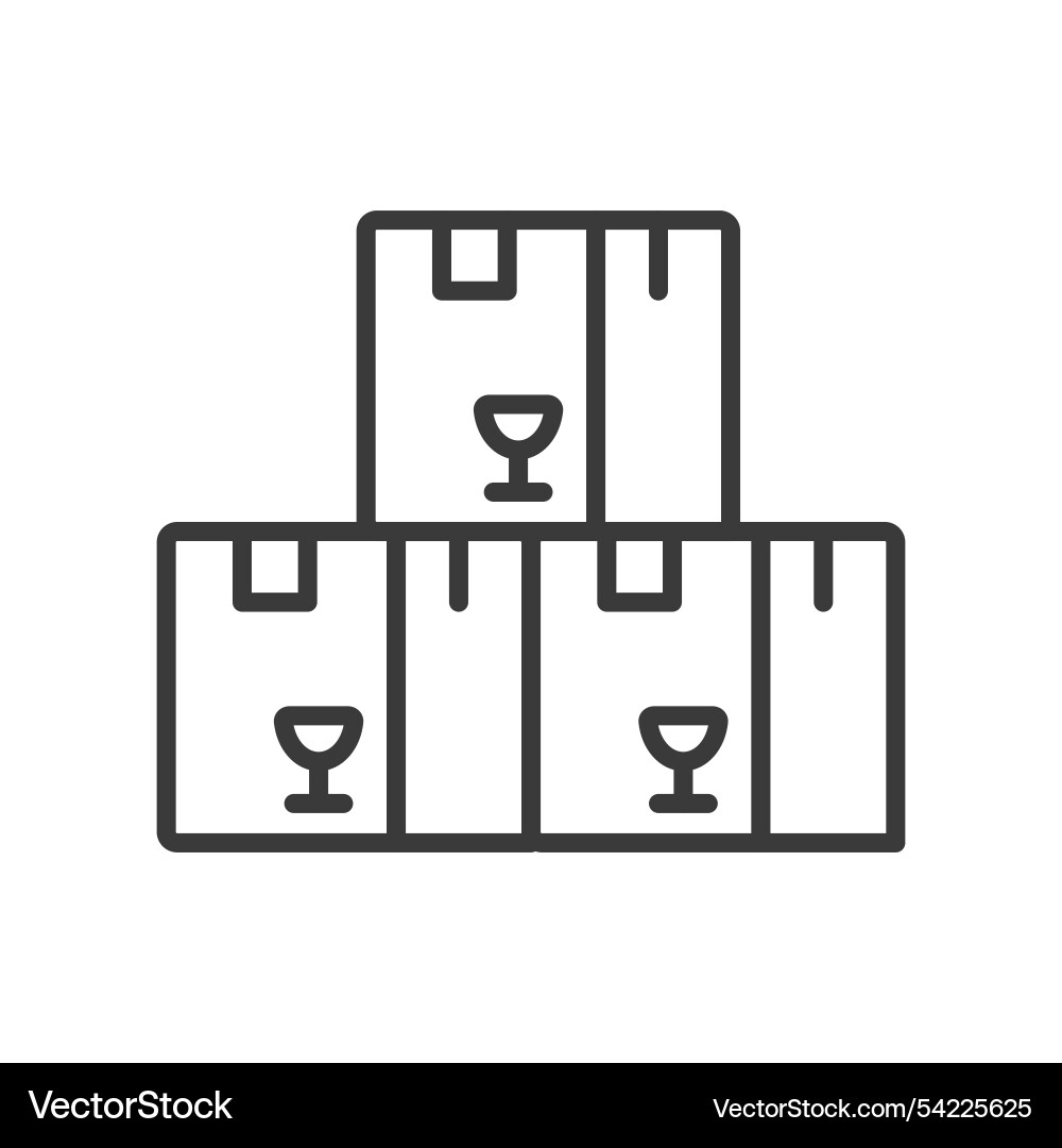 Delivery box icon in line design Royalty Free Vector Image