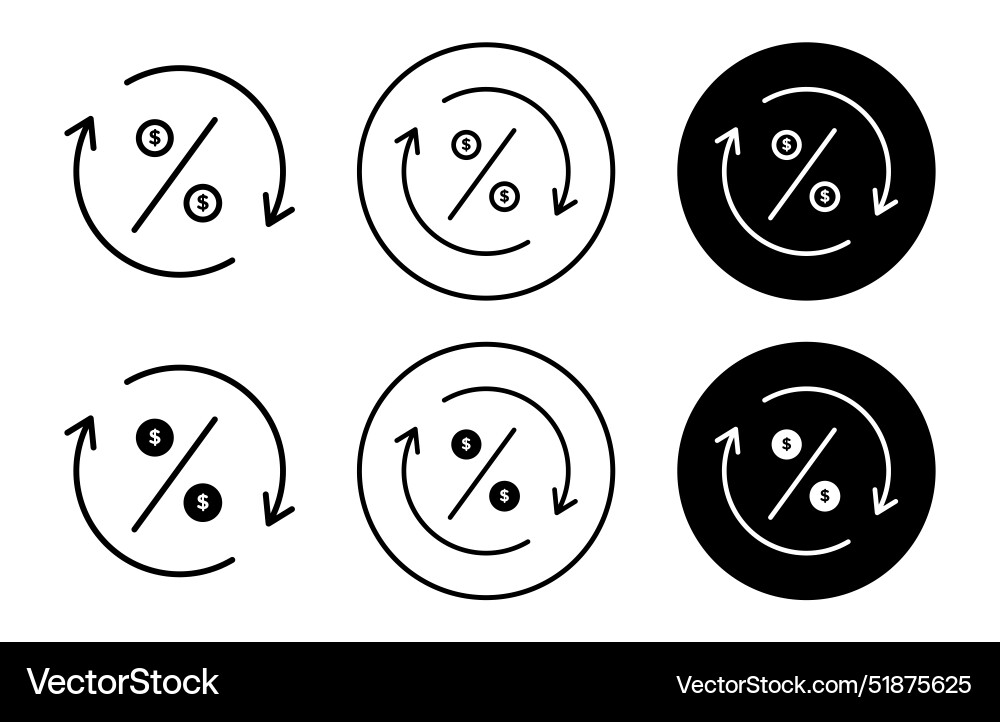 Dividends icon outline flat Royalty Free Vector Image