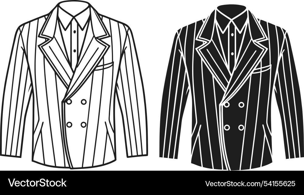 Double-breasted suit jacket template Royalty Free Vector