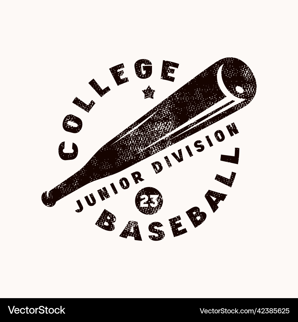 Emblem of baseball junior division Royalty Free Vector Image