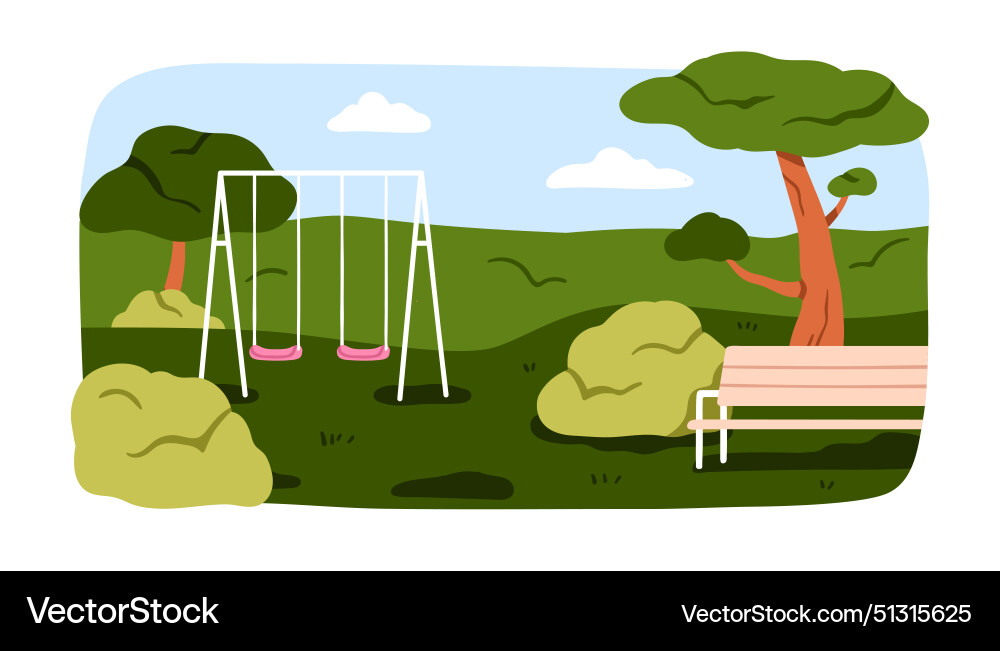 Empty playground scene kids amusement area Vector Image