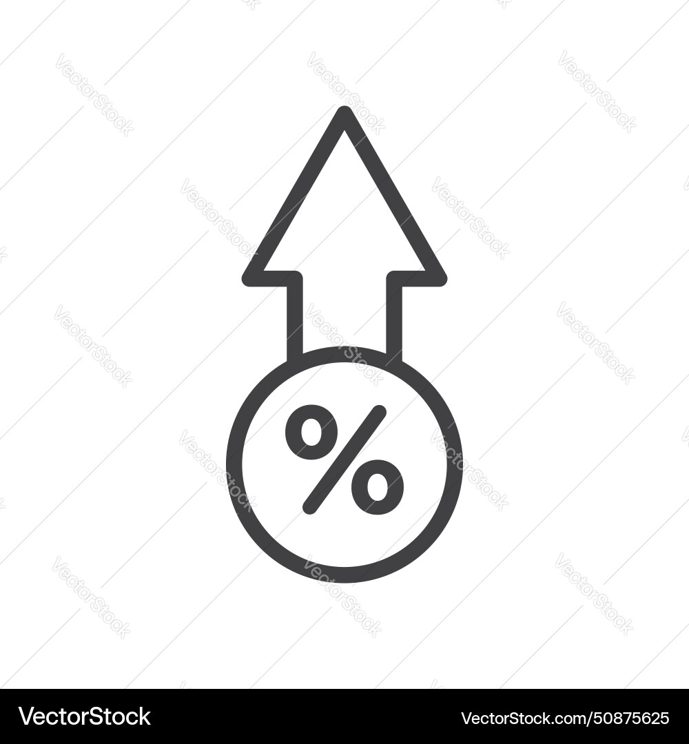 Interest growth icon set increase percentage Vector Image