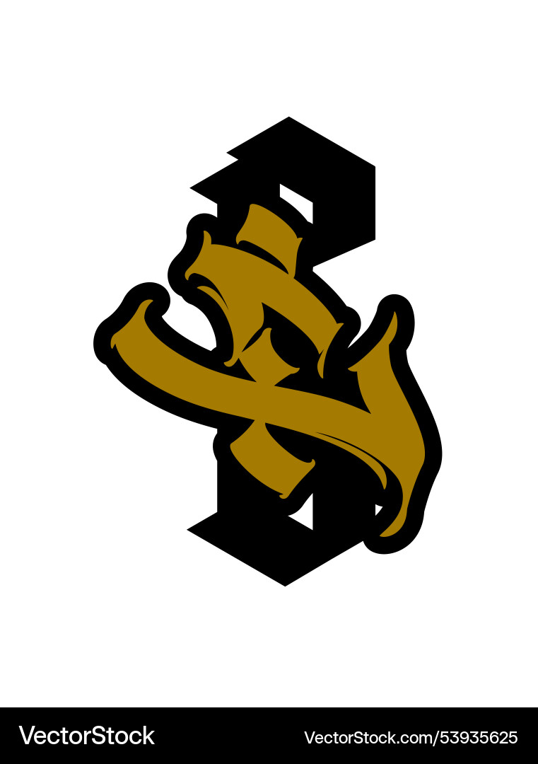 Letter c in graffiti and gothic style Royalty Free Vector