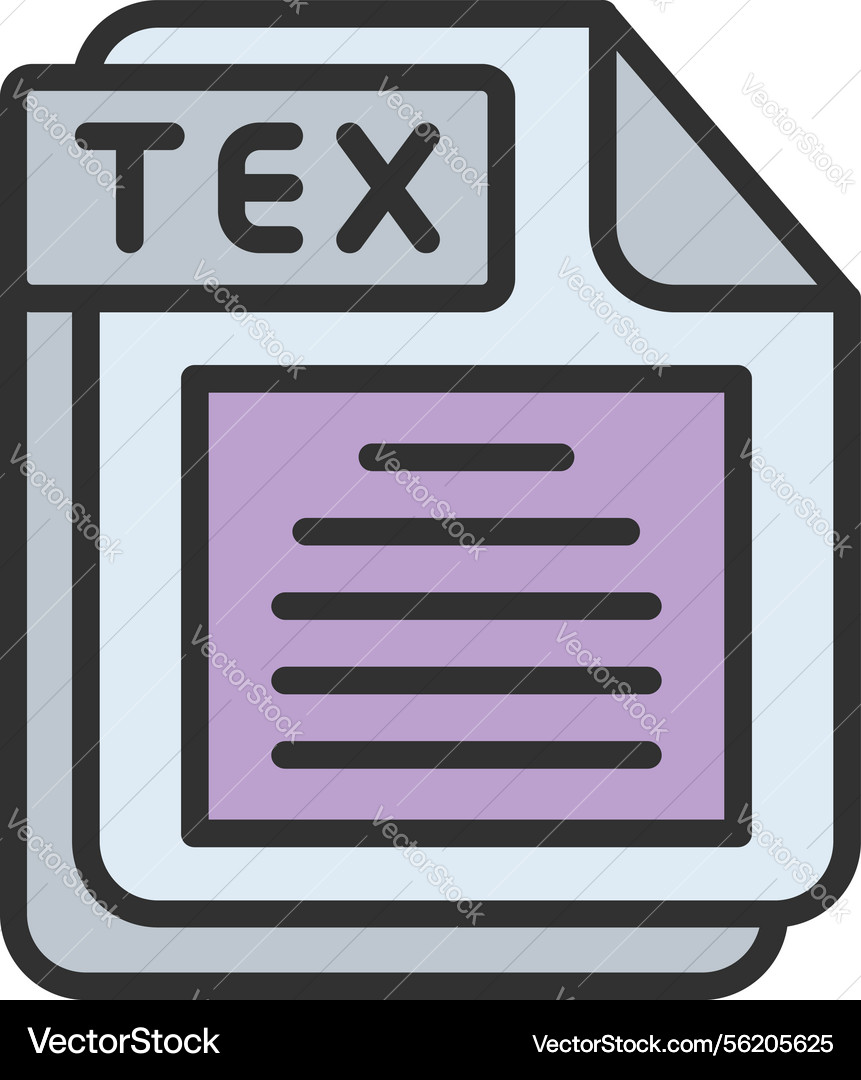 Tex outline filled icon Royalty Free Vector Image