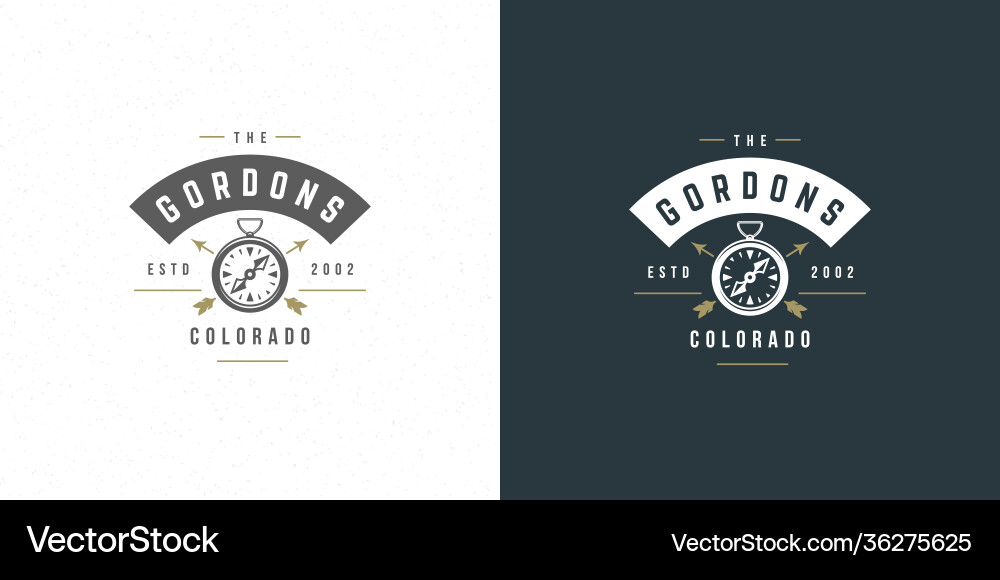 Vintage Compass Logo Emblem Royalty Free Vector Image
