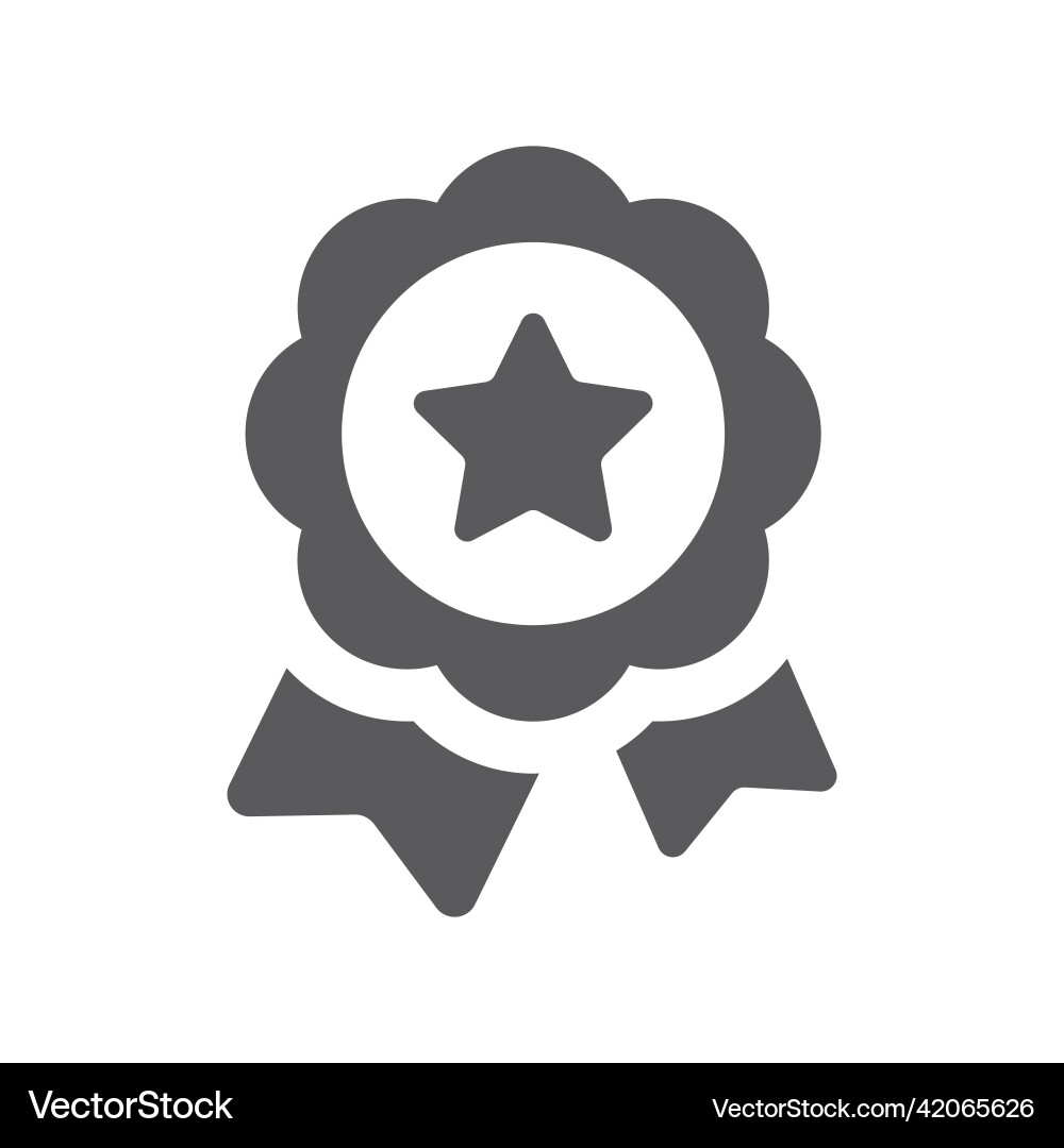 Award badge black icon Royalty Free Vector Image