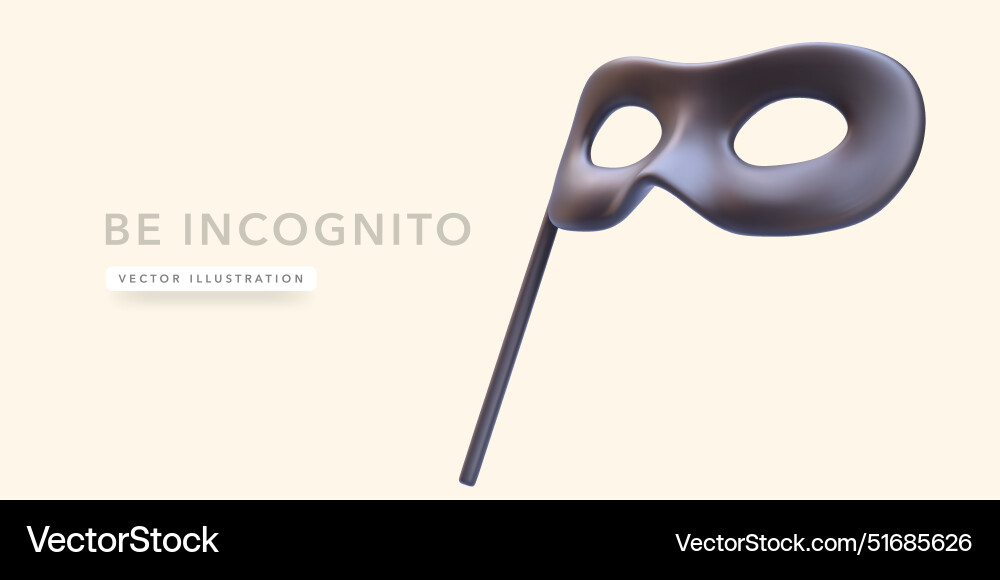 Black mask in realistic style isolated on light Vector Image