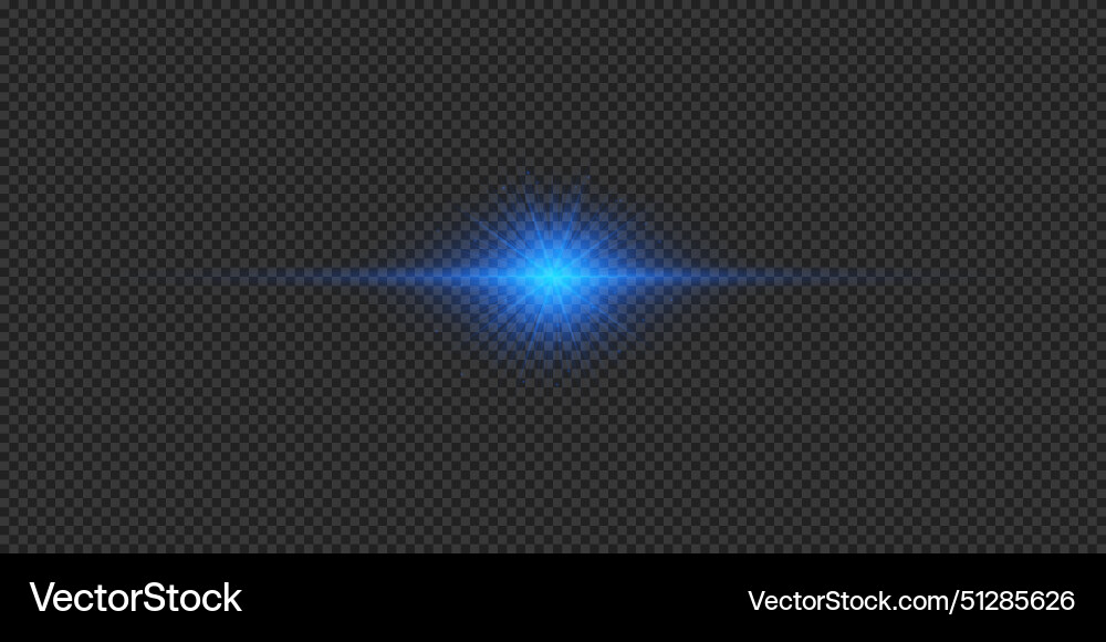 Blue horizontal light effect of lens flares Vector Image