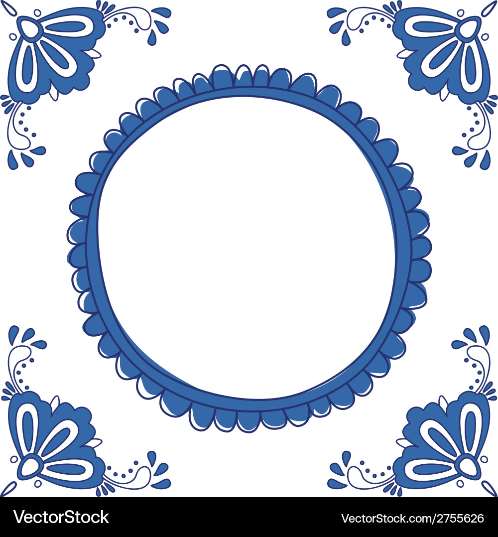 Delft blue empty Royalty Free Vector Image - VectorStock