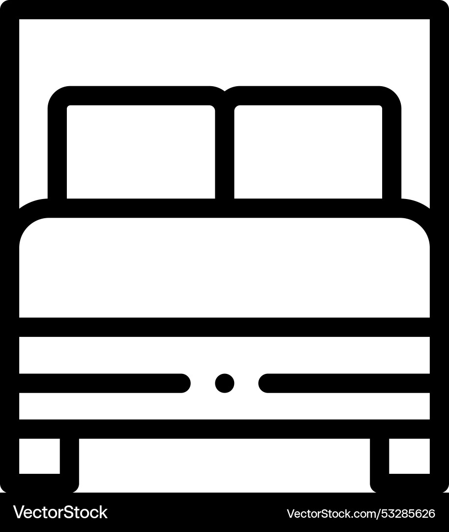 Double bed icon thin linear style design isolated Vector Image