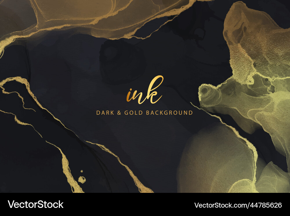 Elegant dark gold ink background design Royalty Free Vector