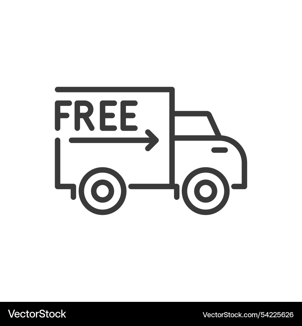 Free freight delivery icon in line design Vector Image
