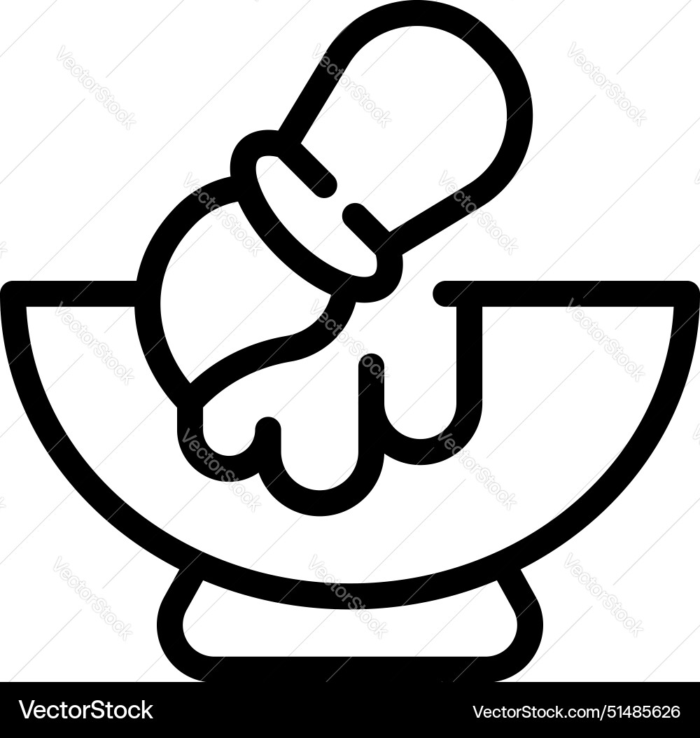 Hand mixing ingredients in bowl line art Vector Image