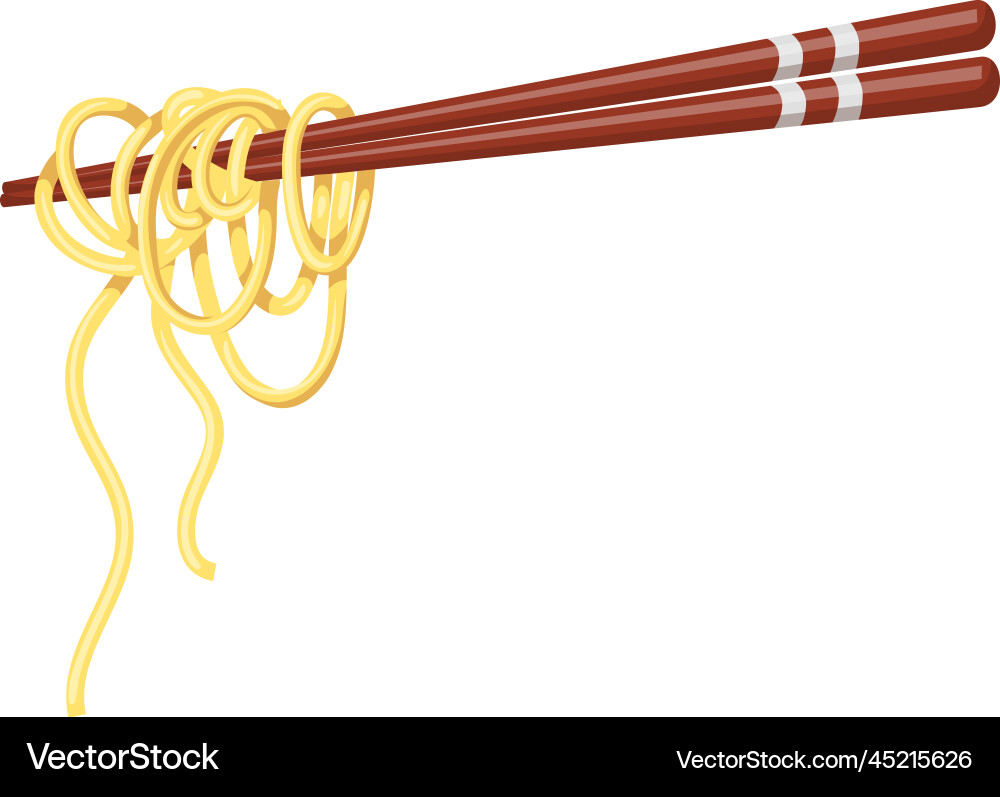 Noodles chopsticks cartoon Royalty Free Vector Image