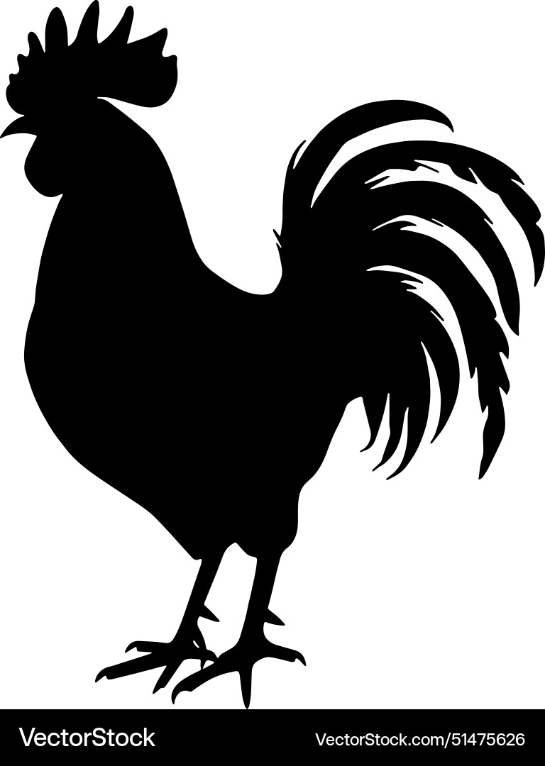 Silhouette of a rooster Royalty Free Vector Image