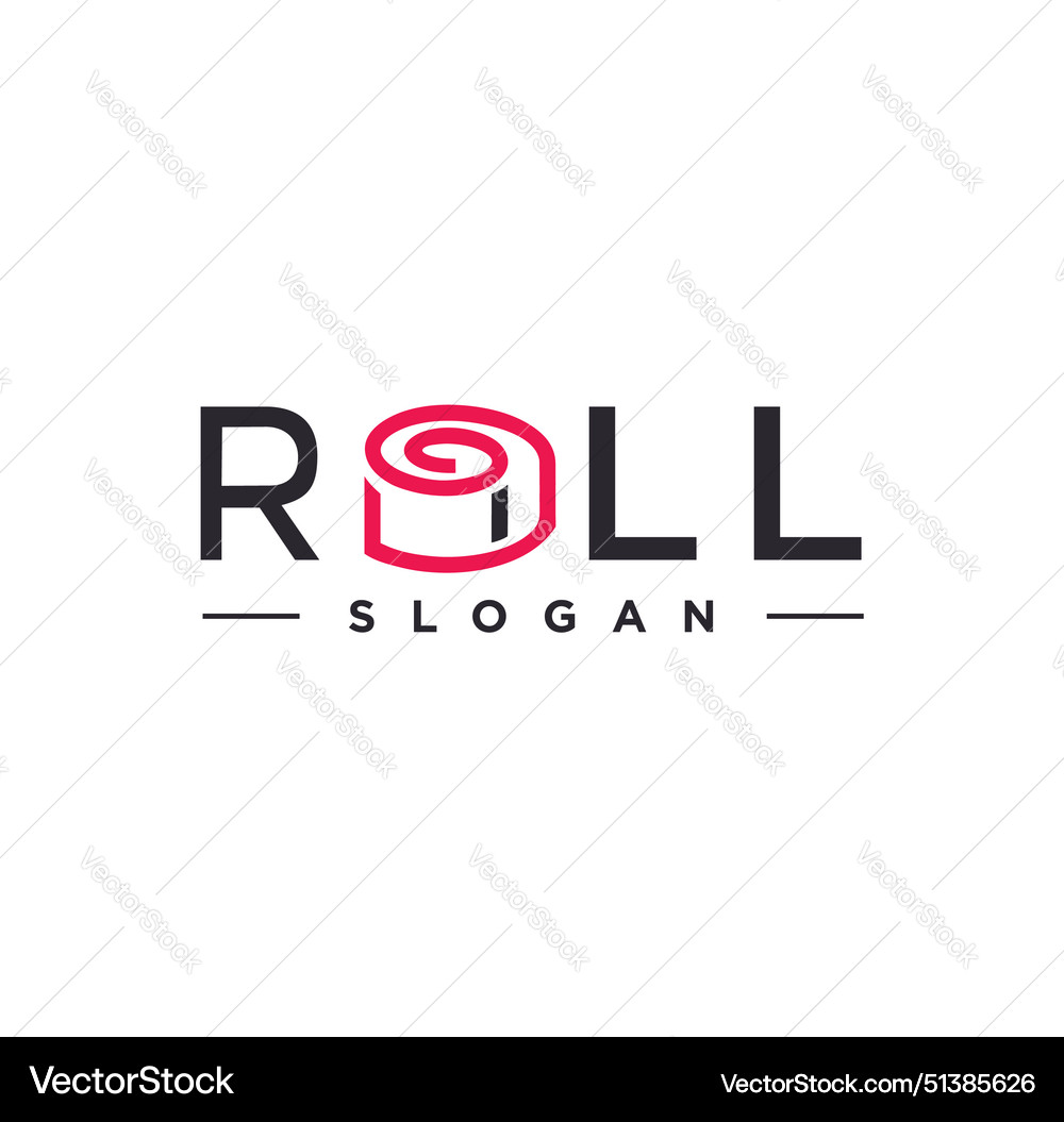 Simple letter o roll paper logo design line art Vector Image