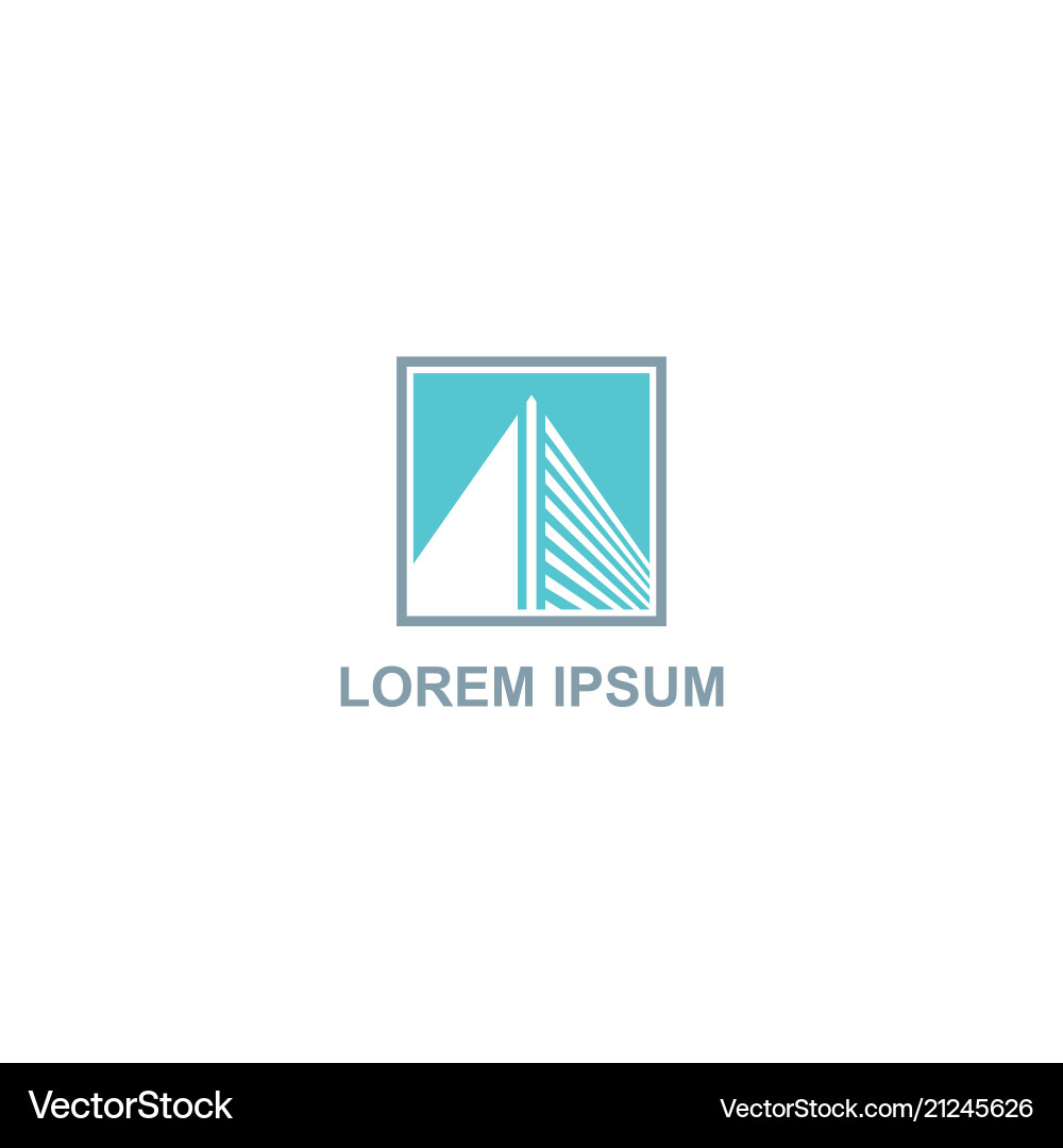 Square building logo Royalty Free Vector Image