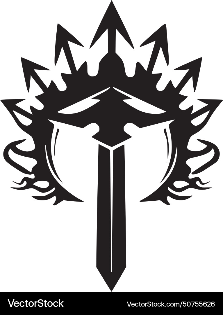 Sword - minimalist and simple silhouette Vector Image