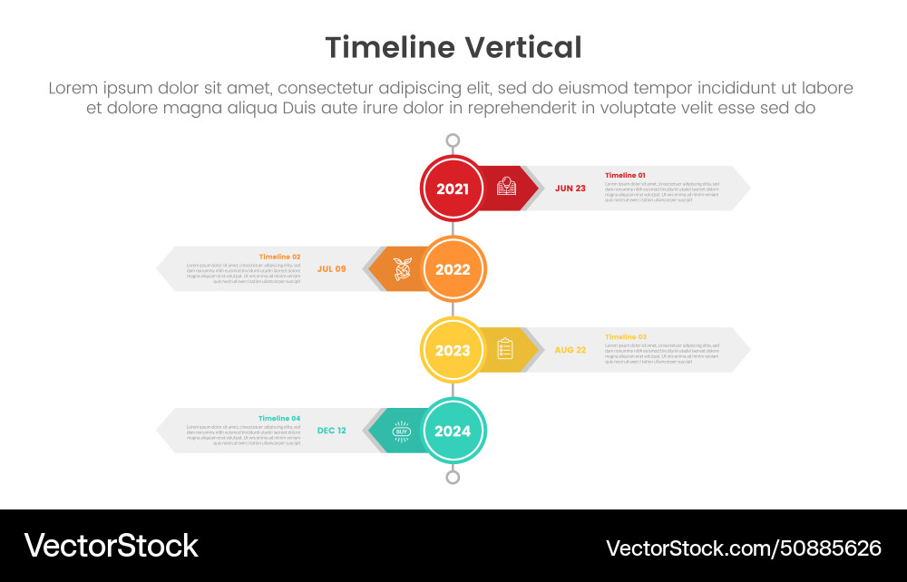 Vertical timeline milestone infographic template Vector Image