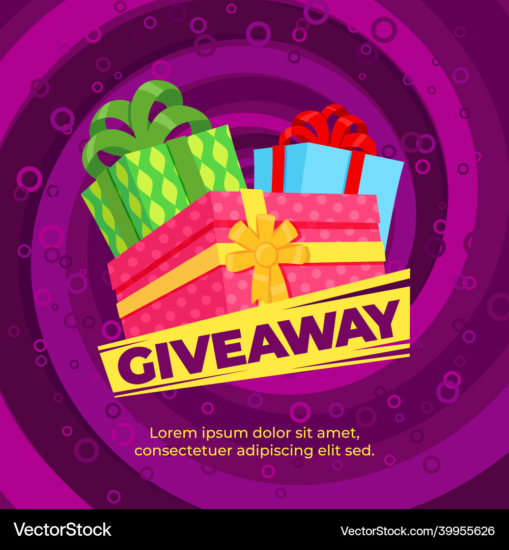 Winning Giveaway Banner - Gift Offer Royalty Free Vector