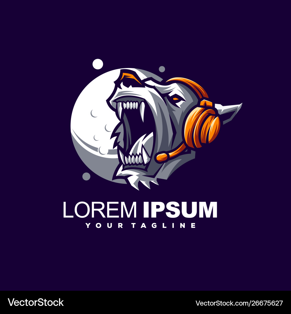 Awesome angry dog logo design Royalty Free Vector Image