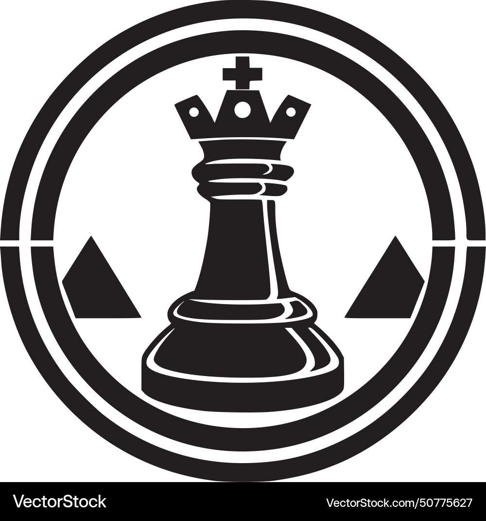 Chess - black and white isolated icon Royalty Free Vector
