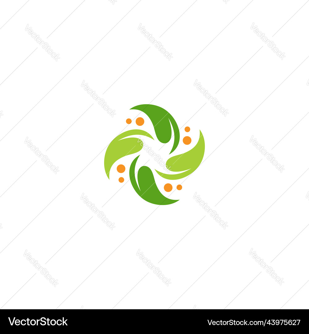 Circle leaf logo Royalty Free Vector Image - VectorStock
