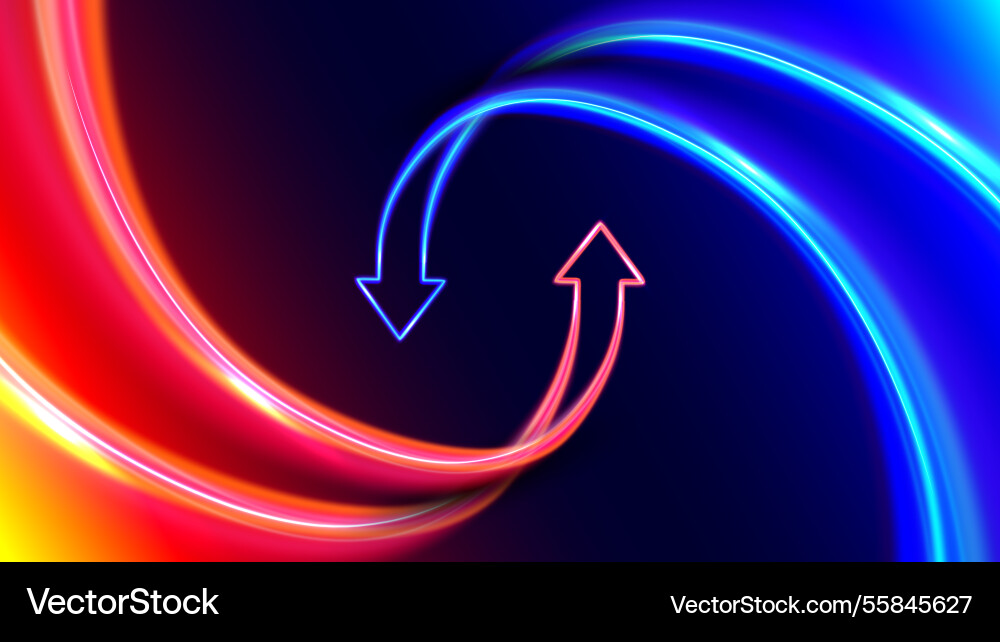 Circulation arrows in motion hot and cold Vector Image