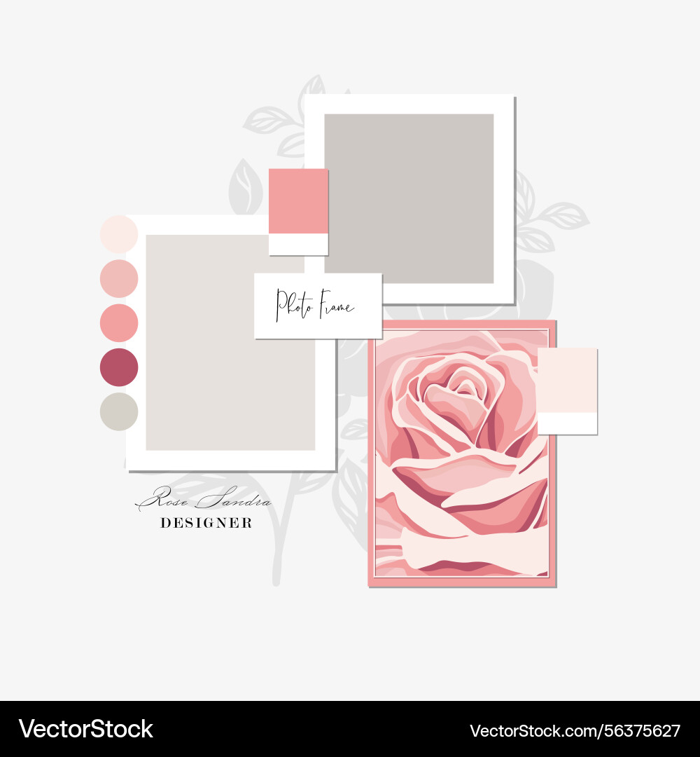 Collage blank photo frame template Royalty Free Vector Image