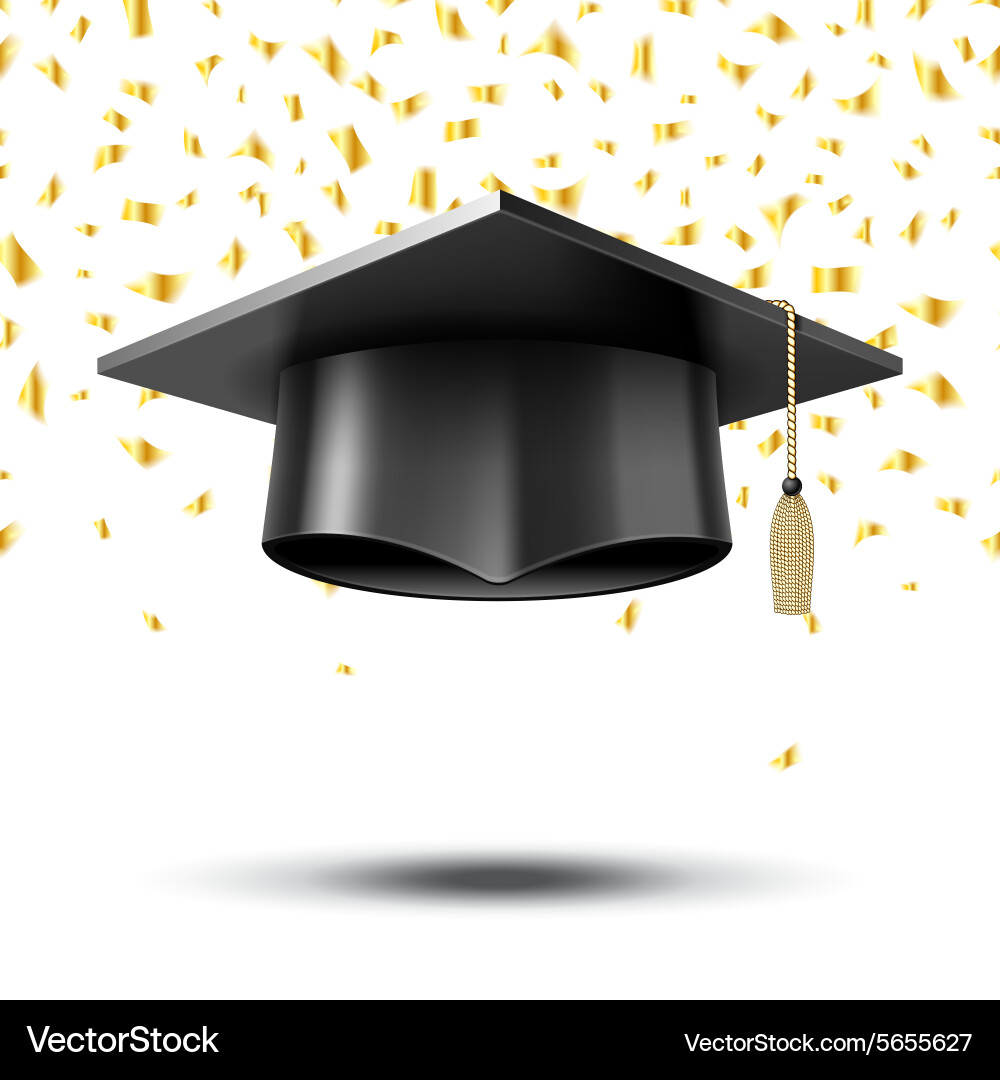 Graduation cap education concept background Vector Image