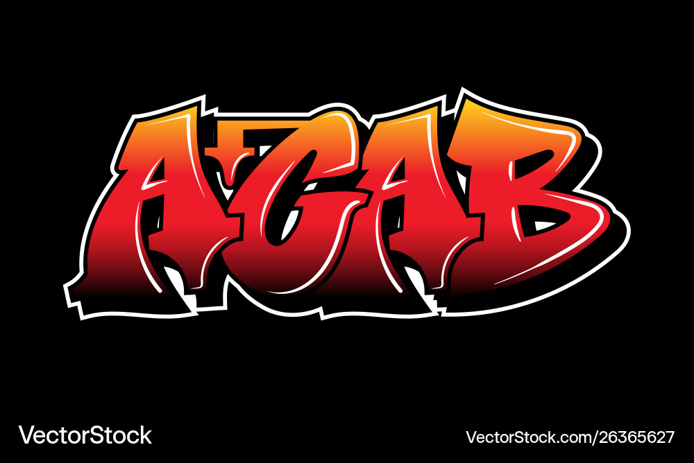Graffiti decorative inscription acab lettering Vector Image