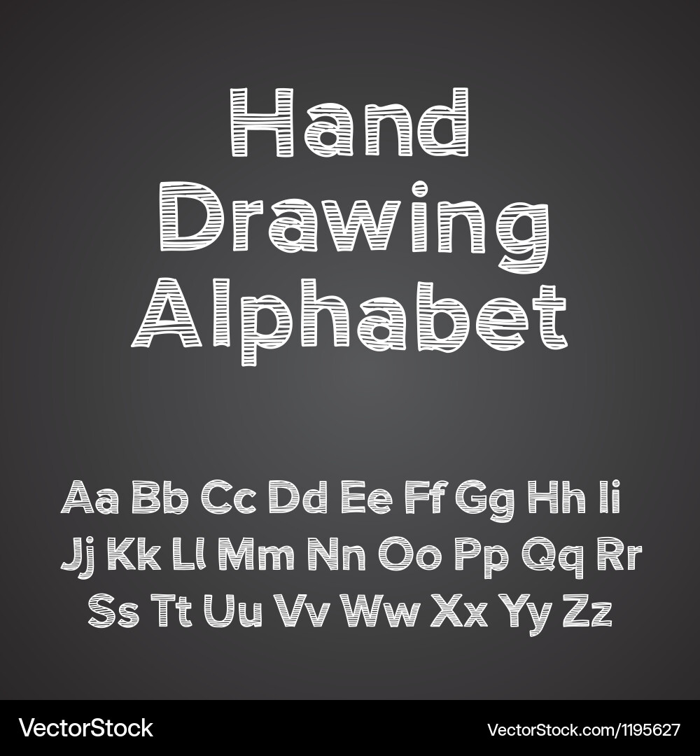 Hand drawing alphabet with chalk effect Royalty Free Vector
