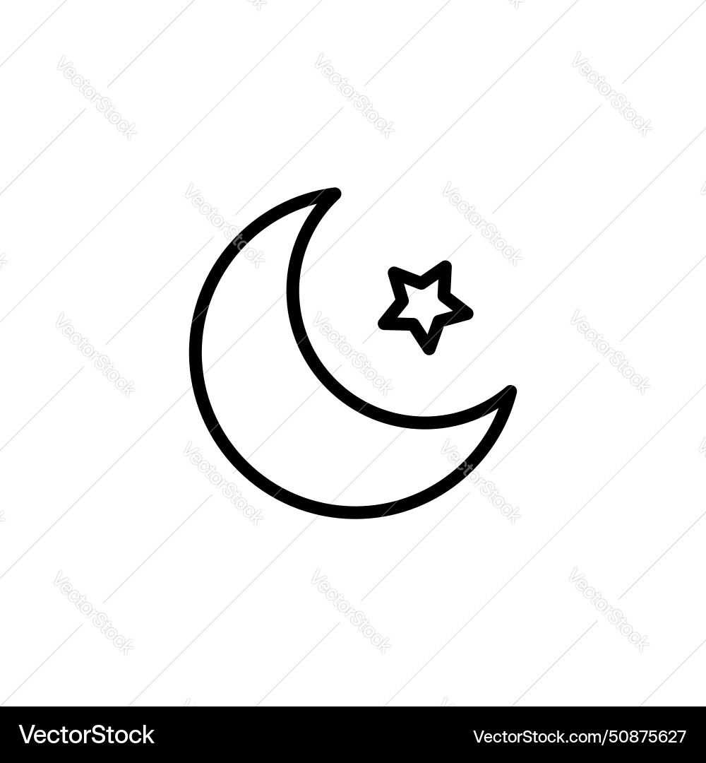 Islam star and crescent icon set muslim ramadan Vector Image
