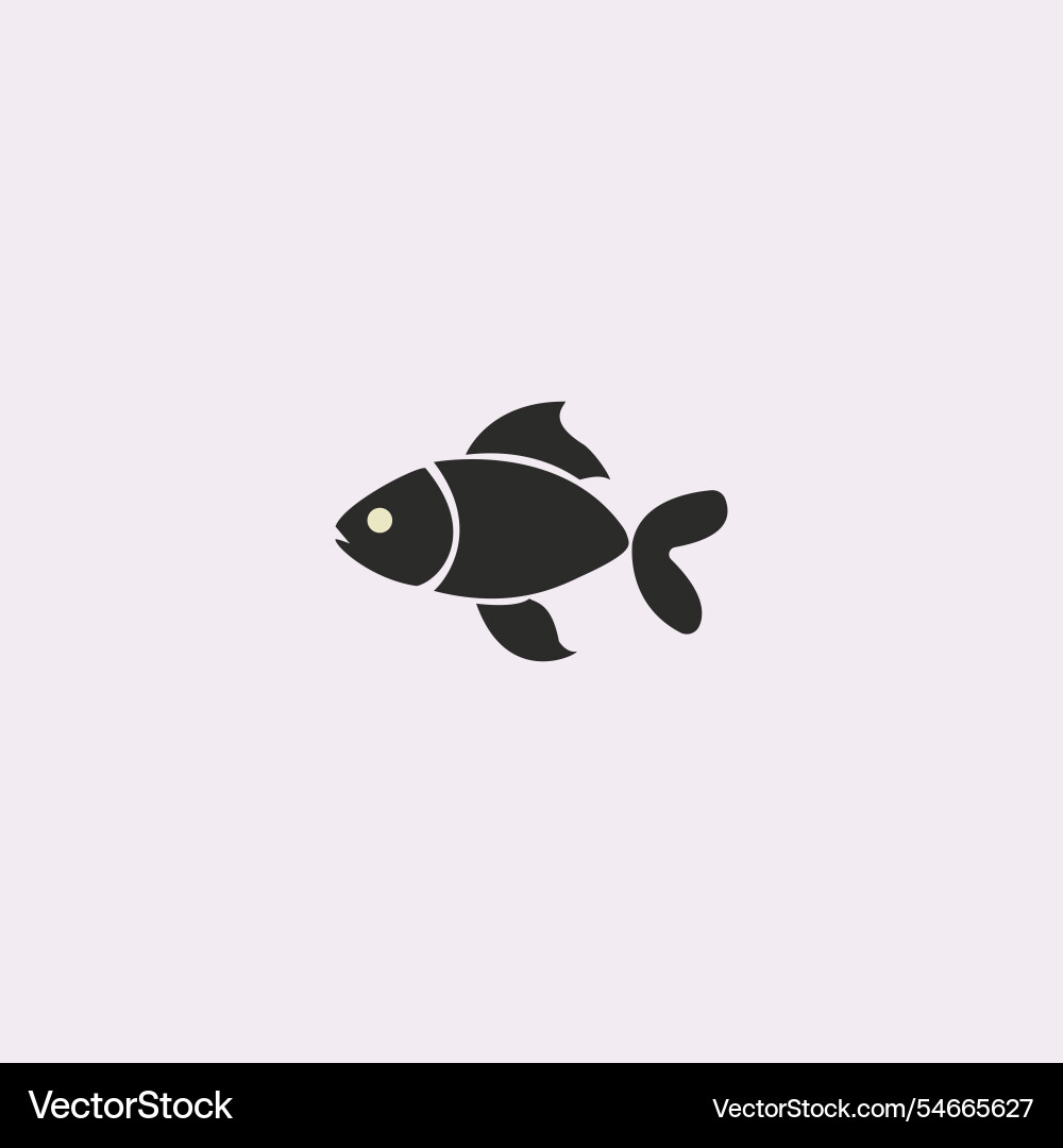 Minimalist black fish Royalty Free Vector Image